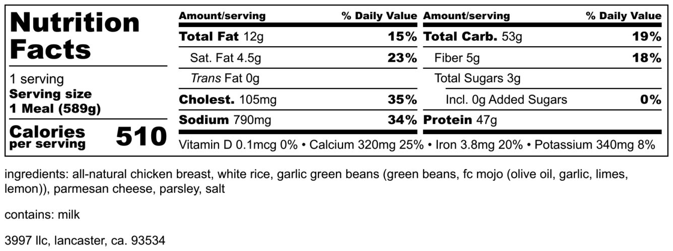 Balanced Parmesan Crusted Chicken Meal | FitChow